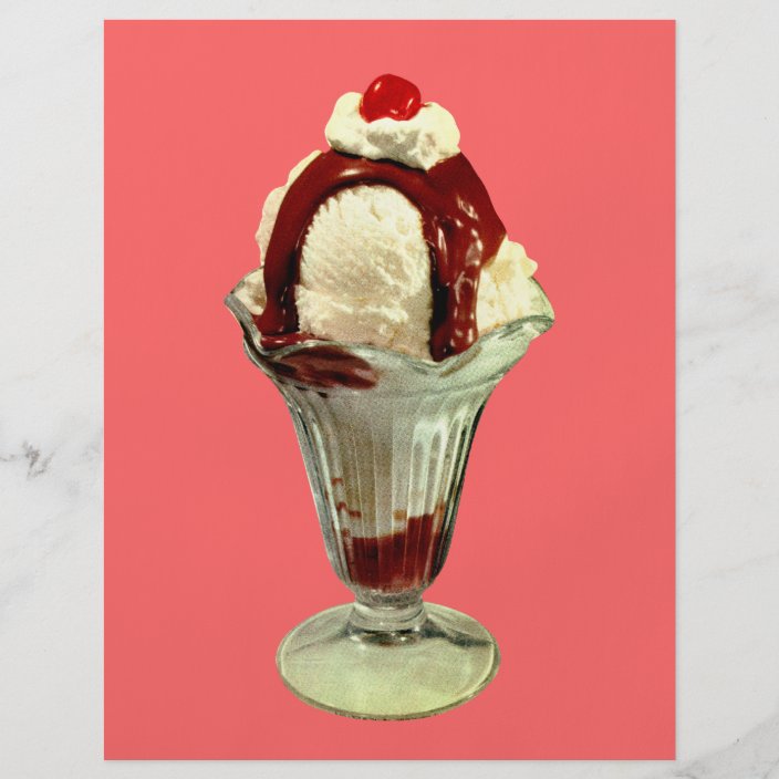 Hot Fudge Sundae Retro Ice Cream Flyer | Zazzle.com