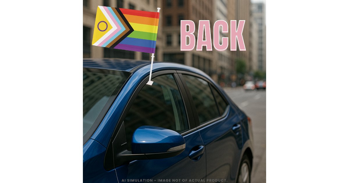 Hot Intersex Inclusive Progress Pride Month LGBTQ+ Car Flag | Zazzle