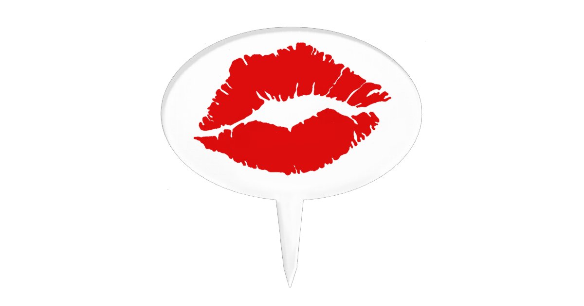 "Hot Lips" Cake Topper | Zazzle