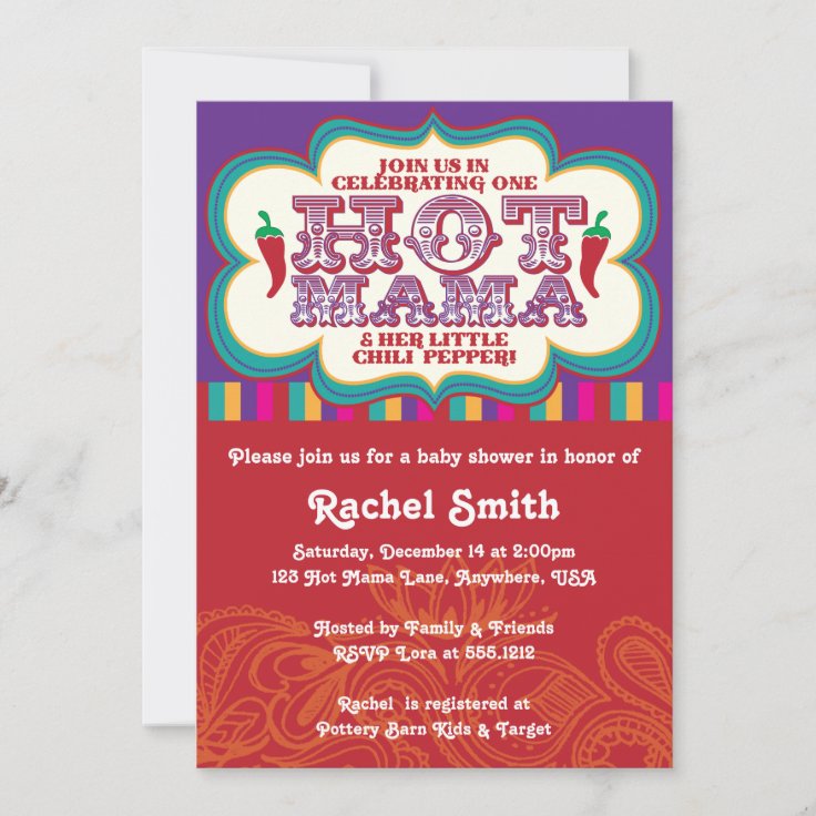Hot Mama Baby Shower Invitation | Zazzle