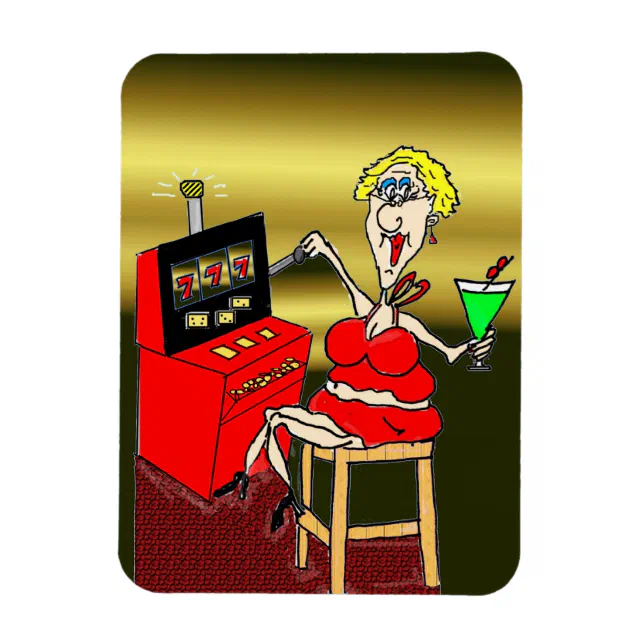 HOT MAMA SLOT MACHINE LUCKY 7'S MAGNET | Zazzle