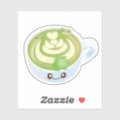 Hot Matcha Green Tea Latte With Cute Frogs Sticker | Zazzle