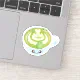 Hot Matcha Green Tea Latte With Cute Frogs Sticker | Zazzle