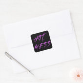 HOT MESS IN PURPLE SQUARE STICKER | Zazzle