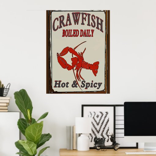 Hot N Spicy Boiled Crawfish Sign | Zazzle