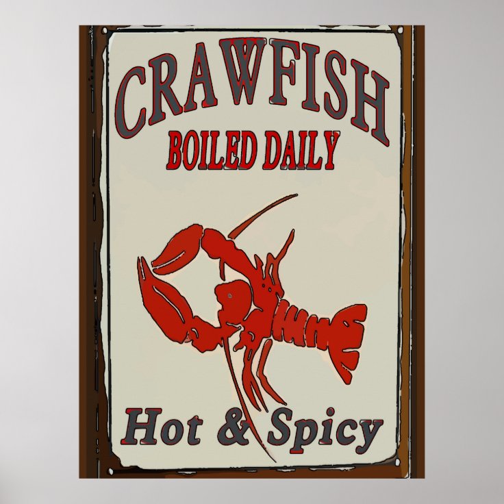 Hot N Spicy Boiled Crawfish Sign | Zazzle
