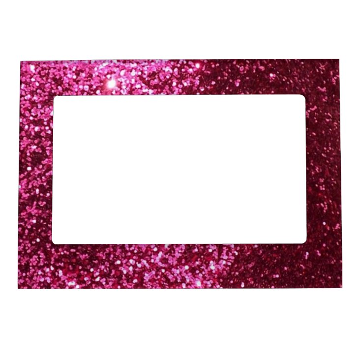 HOT NEON PINK SPARKLE GLITTER BACKGROUND PARTY FUN MAGNETIC FRAME | Zazzle