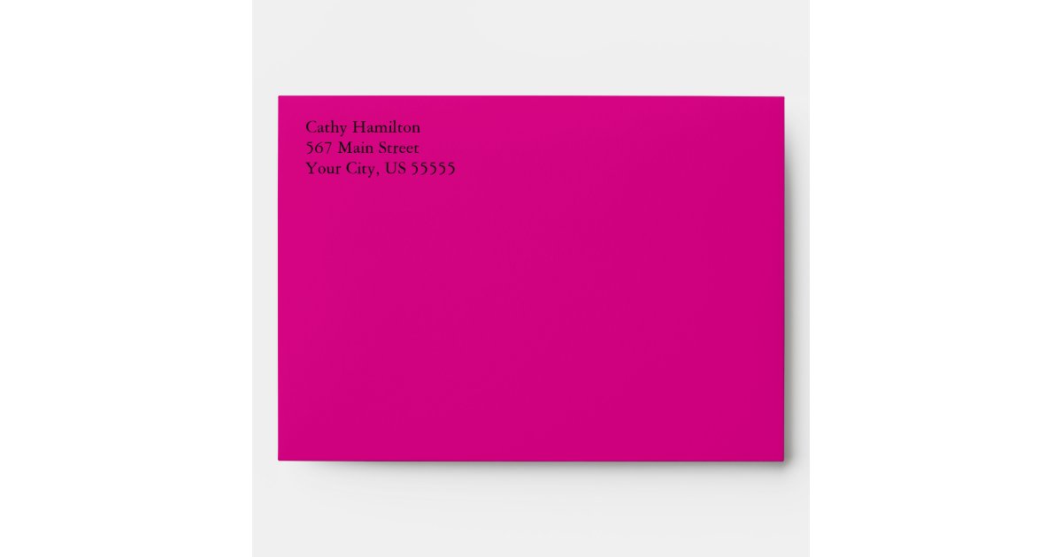 Hot Pink A7 5x7 Custom Pre-addressed Envelopes | Zazzle