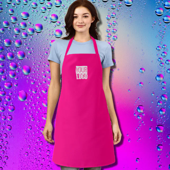 Hot Pink - add logo Apron | Zazzle