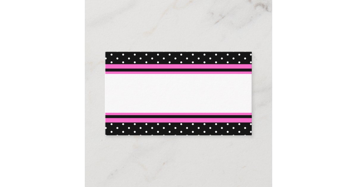 Hot Pink and Black Dinner Party Name Place Cards | Zazzle