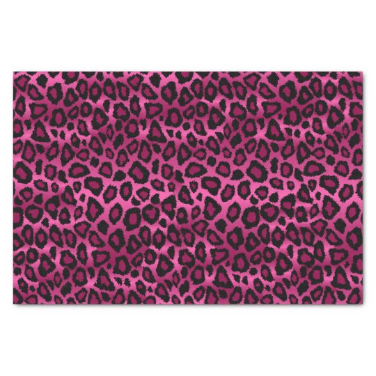 Hot Pink and Black Leopard Animal Print Tissue Paper | Zazzle.com