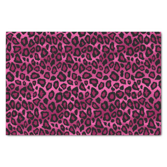 Hot Pink and Black Leopard Animal Print Tissue Paper | Zazzle