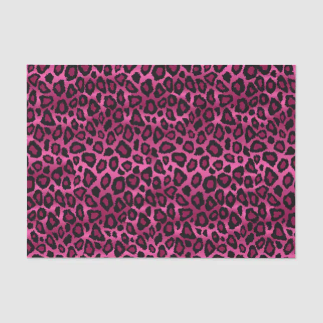 Hot Pink and Black Leopard Animal Print Tissue Paper | Zazzle