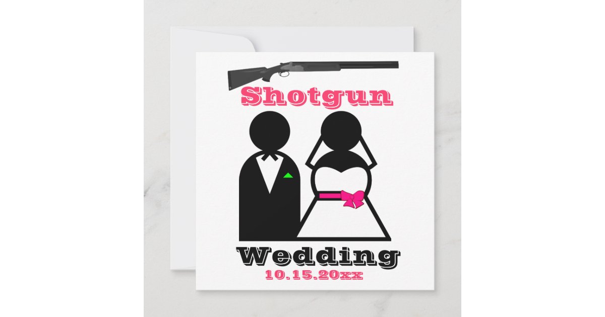 Hot Pink and Black Shotgun Wedding Invitations | Zazzle