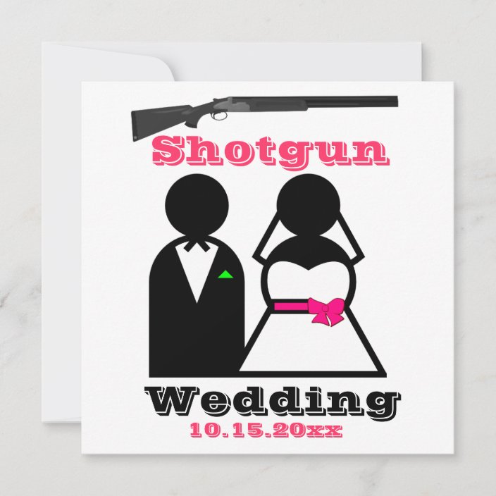 Hot Pink and Black Shotgun Wedding Invitations | Zazzle.com