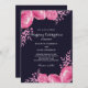 hot pink and black wedding invitations | Zazzle