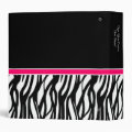 Hot Pink and Black Zebra Binder | Zazzle