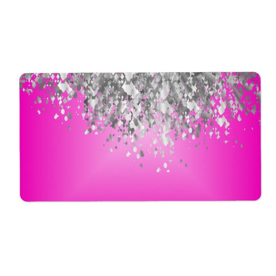 Hot pink and faux glitter label | Zazzle.com