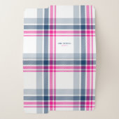 Hot Pink and Navy Blue Plaid Pattern Preppy Custom File Folder | Zazzle