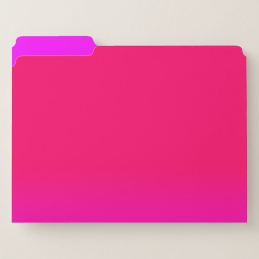 Hot Pink and Neon Pink Ombre Shade Color Fade File Folder | Zazzle