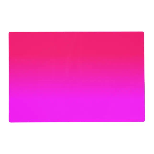 Hot Pink and Neon Pink Ombre Shade Color Fade Placemat | Zazzle