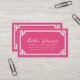 Hot Pink and White Chic Greek Key Border Business Card | Zazzle