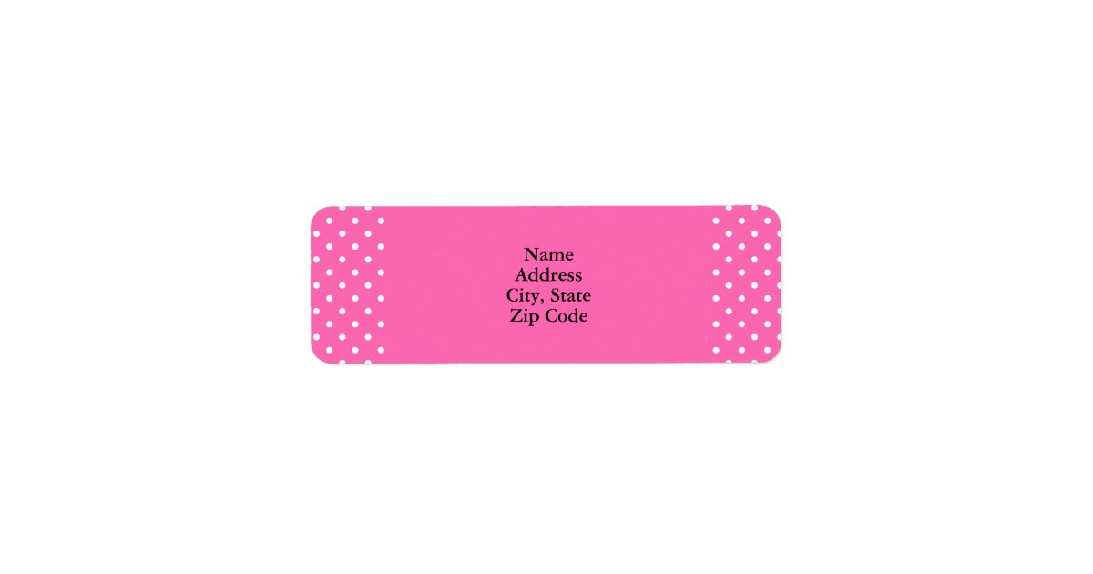 Hot Pink and White Polka Dot Pattern Label | Zazzle