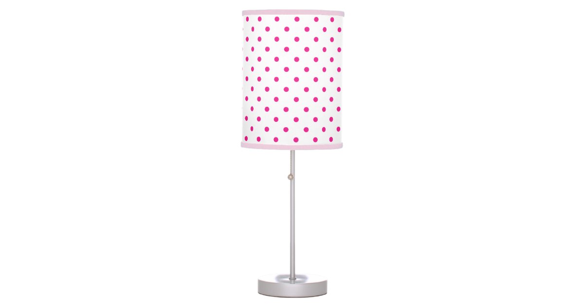 Hot pink and white polka dot pattern table lamp | Zazzle