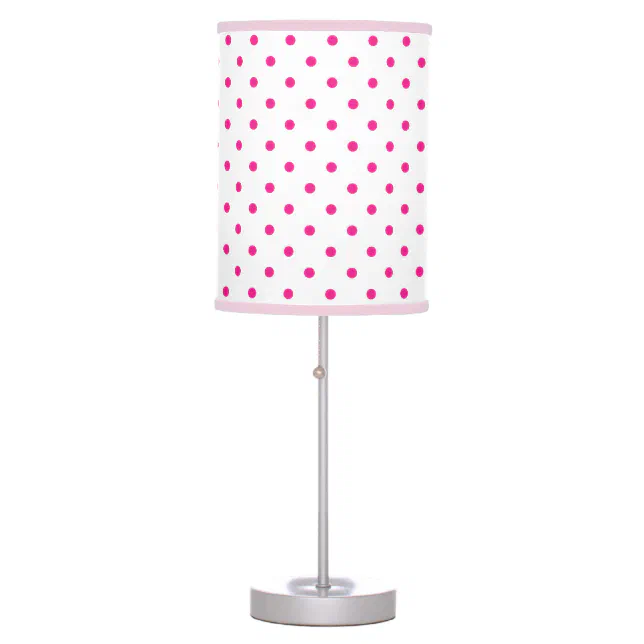 Hot pink and white polka dot pattern table lamp | Zazzle