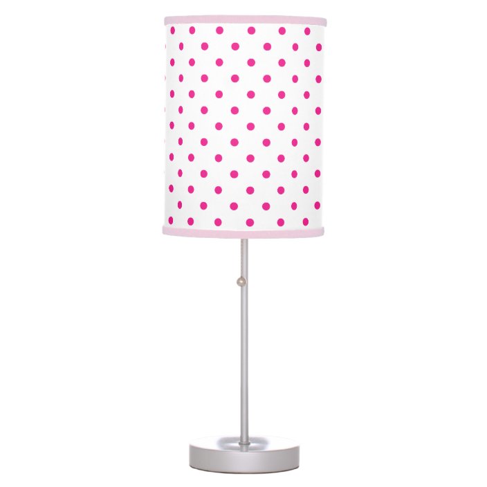 Hot pink and white polka dot pattern table lamp | Zazzle.com