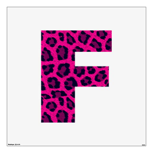 Hot Pink Animal Leopard Print Letter F Wall Decal | Zazzle
