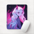 Hot Pink Anime Girl Succubus Koakuma Little Devil Mouse Pad | Zazzle