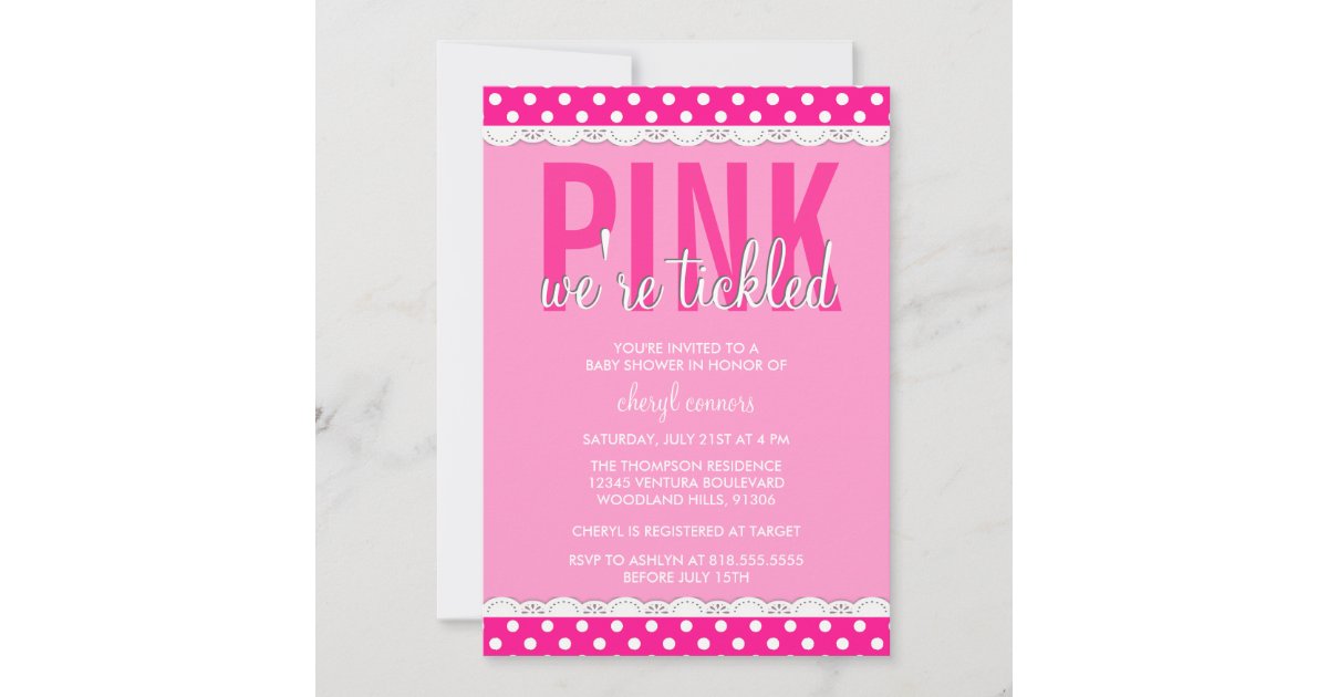Hot Pink Baby Shower Invitation | Zazzle