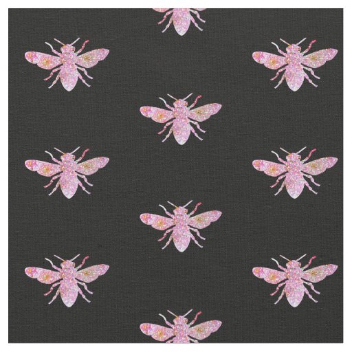 hot pink bees fabric | Zazzle