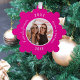 Hot pink best friends photo ornament card | Zazzle