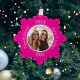 Hot pink best friends photo ornament card | Zazzle