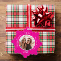 Hot pink best friends photo ornament card | Zazzle