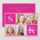 Hot Pink Birthday Girl Photo Collage Chic Party Invitation | Zazzle