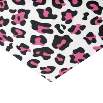 Hot Pink Black Leopard Animal Print Pattern Tissue Paper | Zazzle