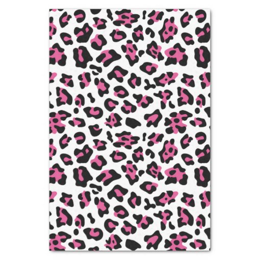 Hot Pink Black Leopard Animal Print Pattern Tissue Paper | Zazzle