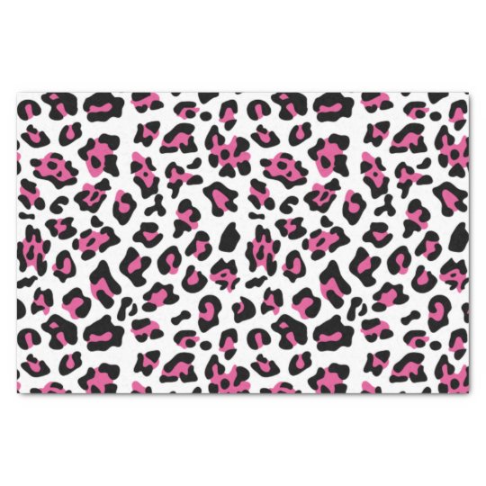Hot Pink Black Leopard Animal Print Pattern Tissue Paper | Zazzle.com