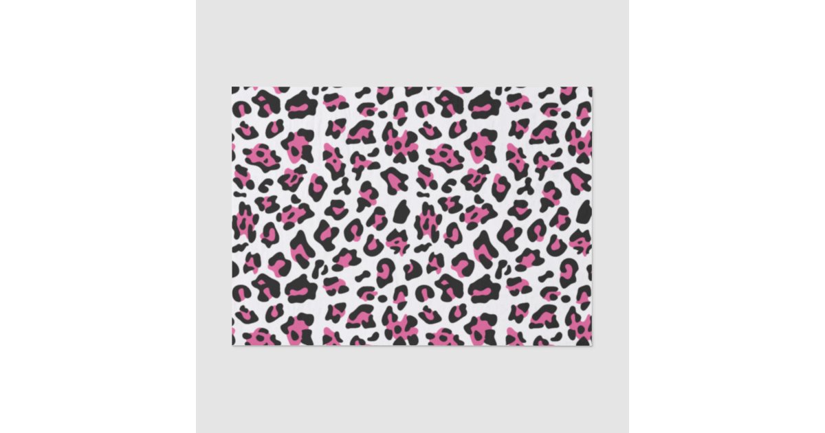 Hot Pink Black Leopard Animal Print Pattern Tissue Paper | Zazzle