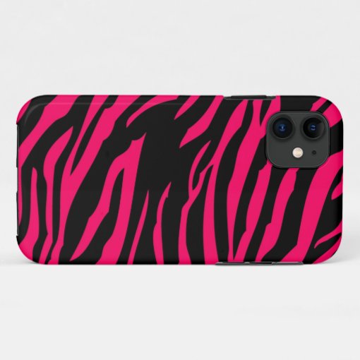 Hot Pink Black Zebra Mate ID™ iPhone 5 Case | Zazzle