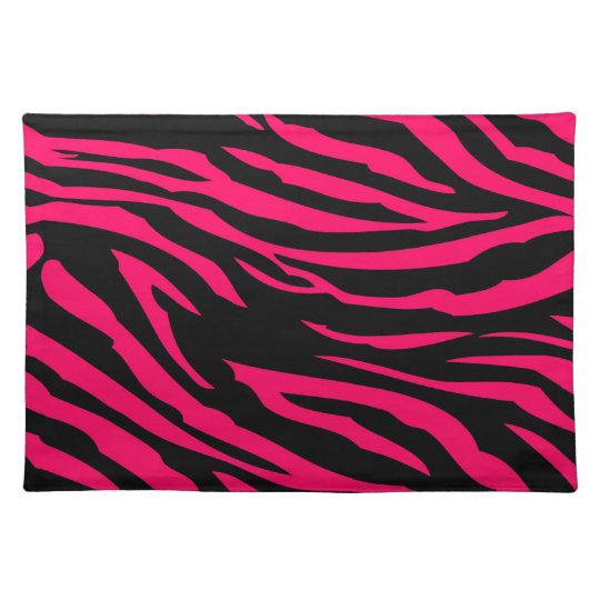 Hot Pink Black Zebra Print Animal Pattern Placemat | Zazzle.com