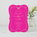 Hot Pink Bracket Wedding Invitation | Zazzle