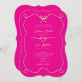 Hot Pink Bracket Wedding Invitation | Zazzle