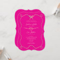 Hot Pink Bracket Wedding Invitation | Zazzle