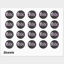Hot Pink BSN nurse favor sticker / envelope seal | Zazzle