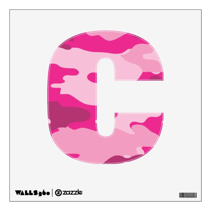 Hot Pink Camouflage Wall Decals YOUR LETTER | Zazzle