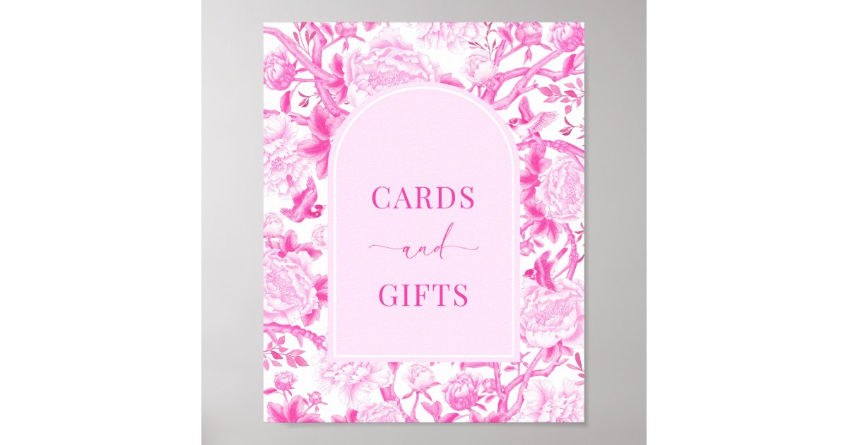 Hot Pink Cards & Gifts Elegant Chinoiserie Sign | Zazzle